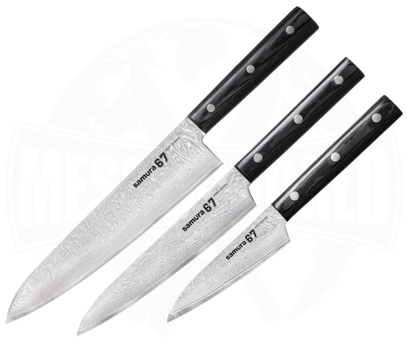 Samura gutes Damascus 67 Kochmesser-Set | Messerworld
